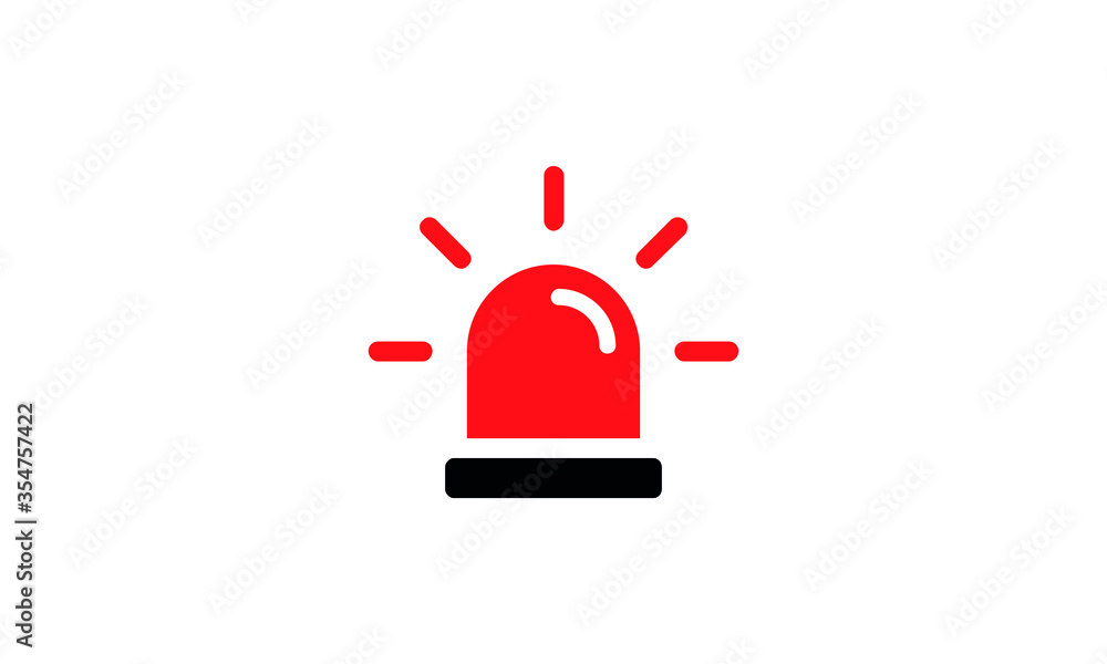 Stockvector red Siren icon. Emergency light icon vector illustration ...