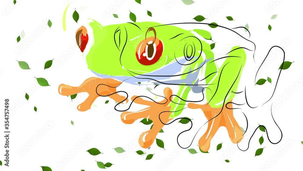 Vídeo do Stock: wild exotic red eyed frog a typical species from the ...