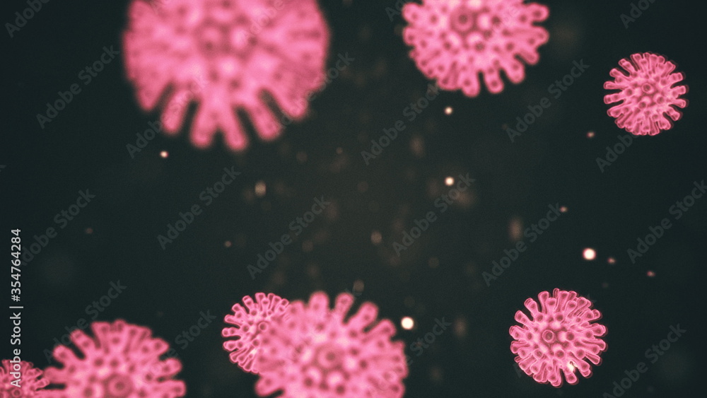 Animated virtual representation of covid19 coronavirus cells inside ...