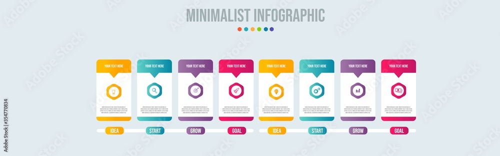 Business data visualization. Process chart. Abstract elements of graph ...