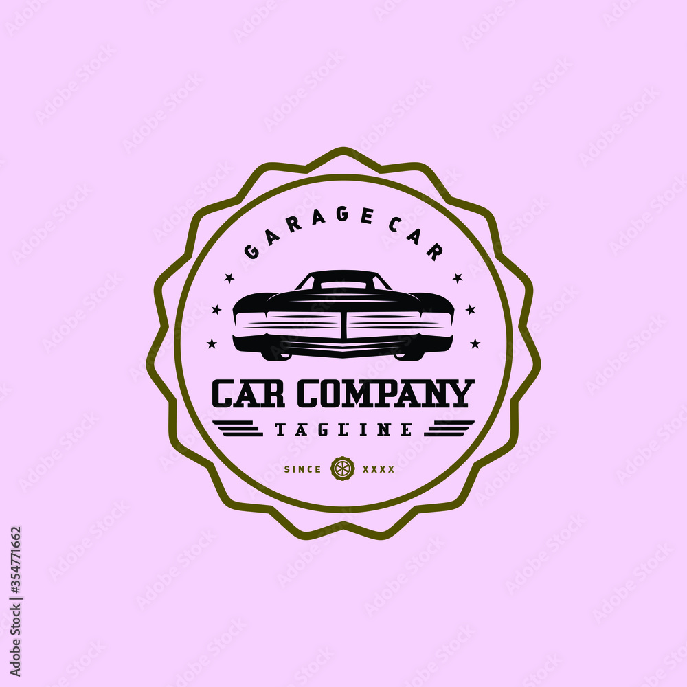 Classic/vintage car vector design inspiration. Auto car logo design ...