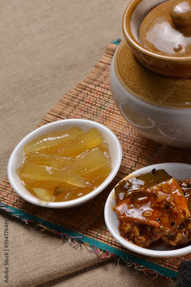 In the same picture of all the food made from mangoes. Stock Photo ...