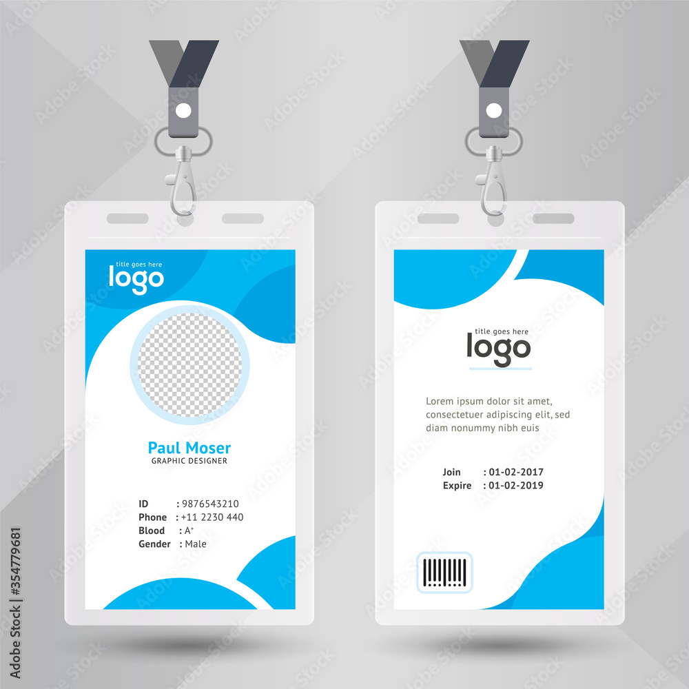Modern & Creative ID Card Design Template. Identity badge With Photo ...