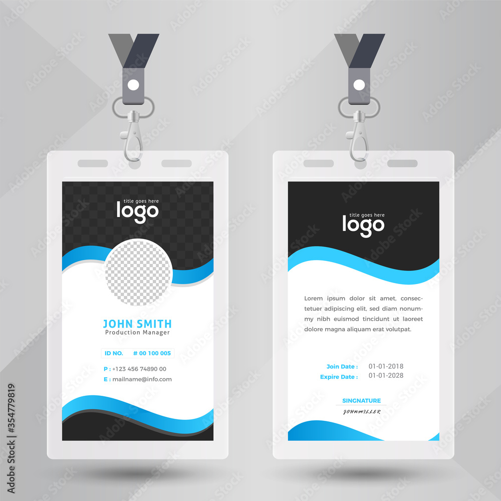 Modern & Creative ID Card Design Template. Identity badge With Photo ...