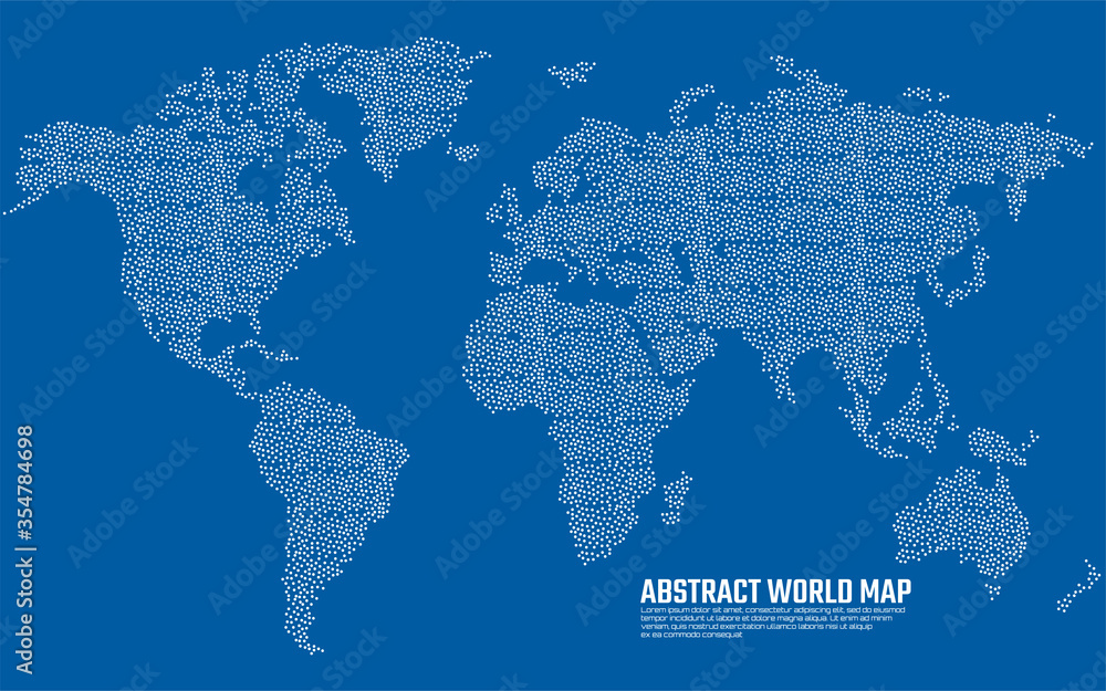 Abstract dotted world map. World map with points and dots. Vector ...