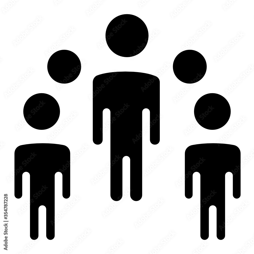 Senior and Junior Team Members concept, HRM Symbols on White Background ...