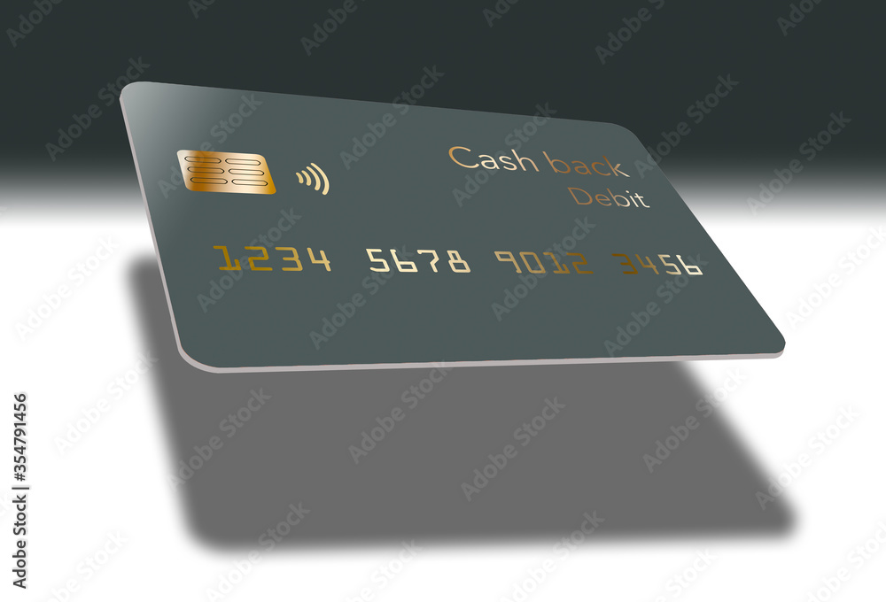 Here is a cash rewards debit card. It is casting a shadow in this ...