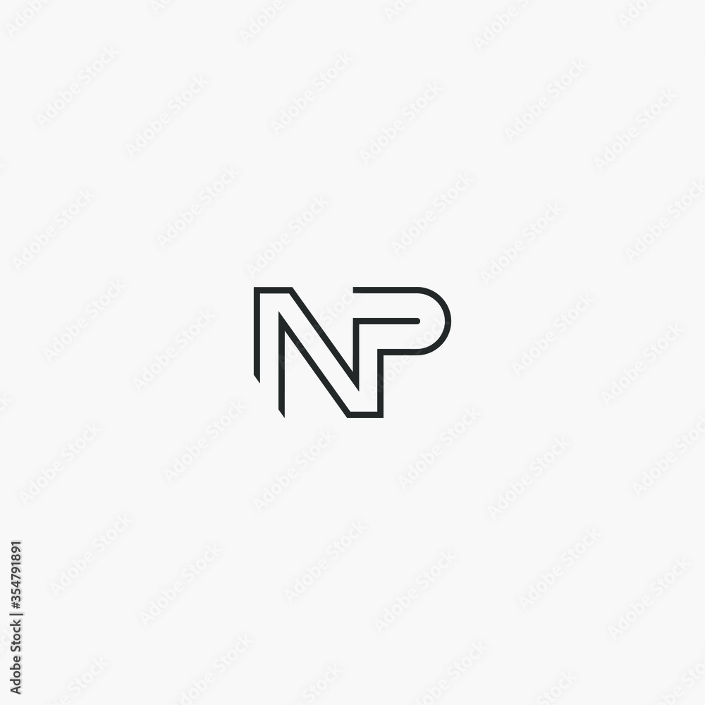 PN or NP letter designs with black or white backgrounds Stock Vector ...