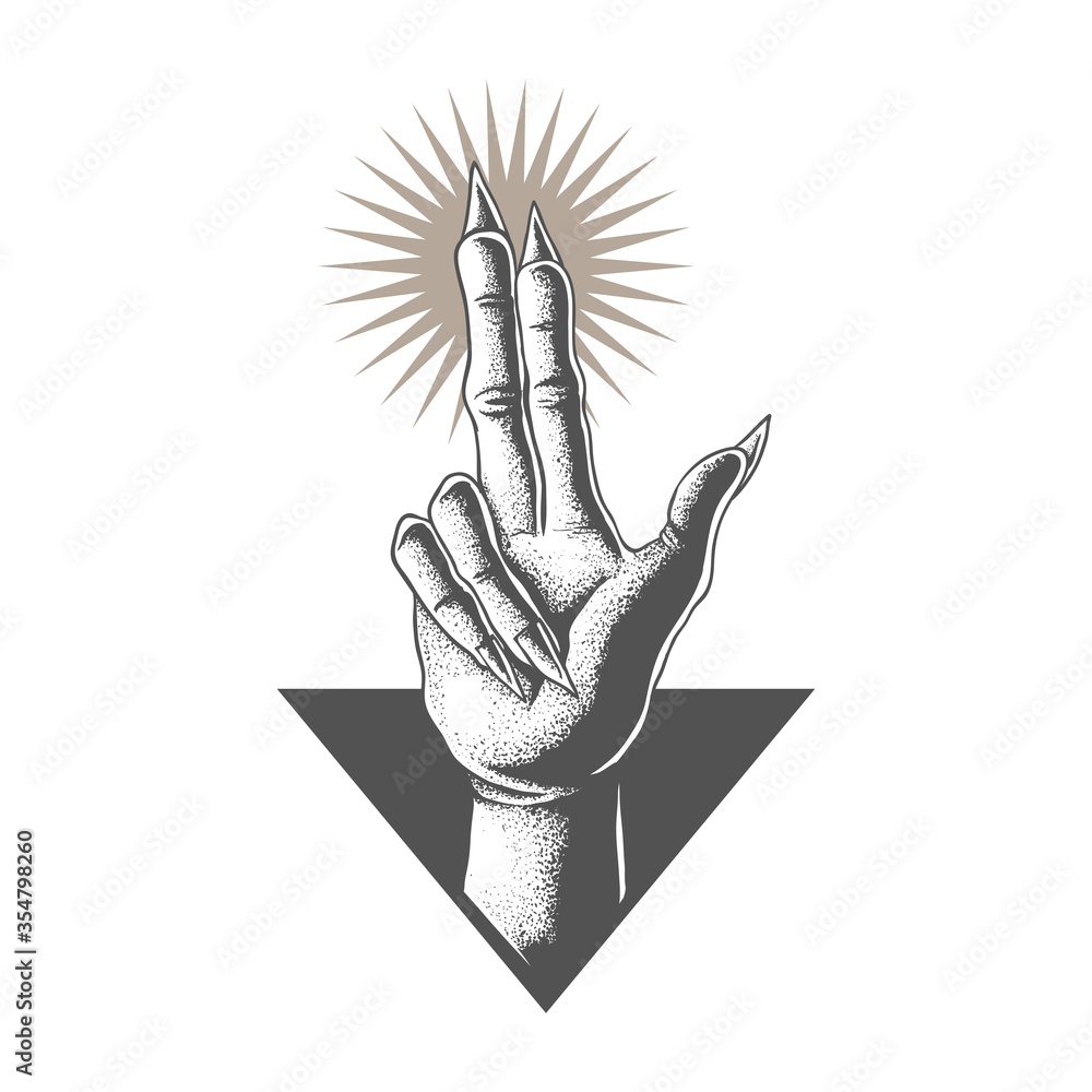 Hand in satanic vector illustration Stock Vector | Adobe Stock