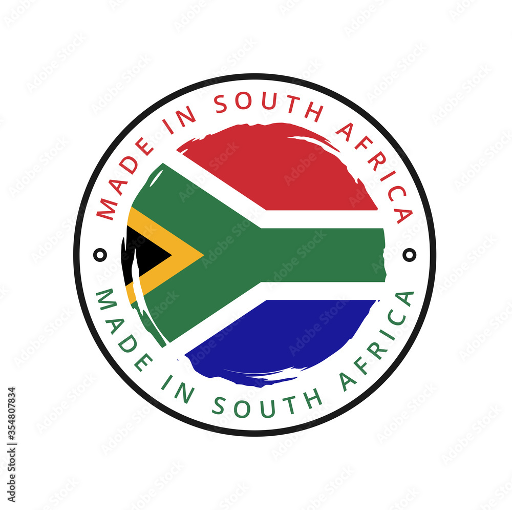 Made in south africa vector round label Stock Vector | Adobe Stock