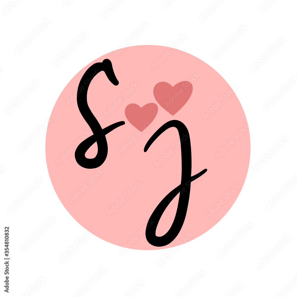 SJ Initial Logo wedding calligraphy beauty monogram illustration Stock ...