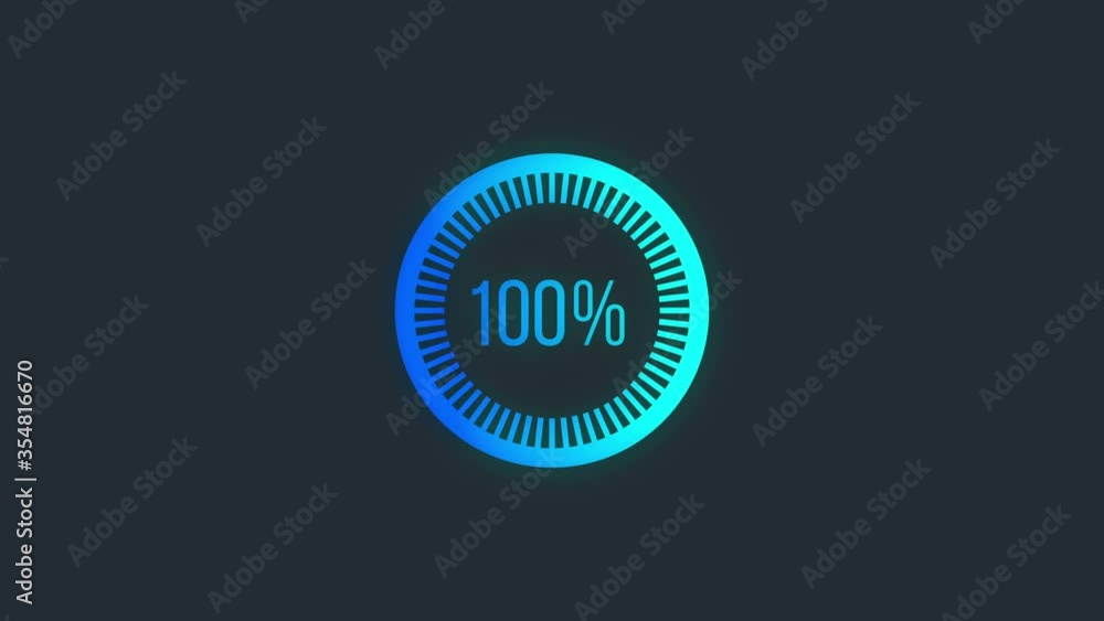 Animation loading bar. 0-100 %. glow circle bar.Loading Animation - 0 ...