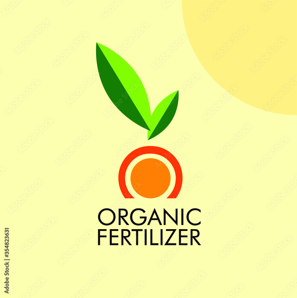 organic fertilizer logo icon with simple shape symbol. Good use for ...