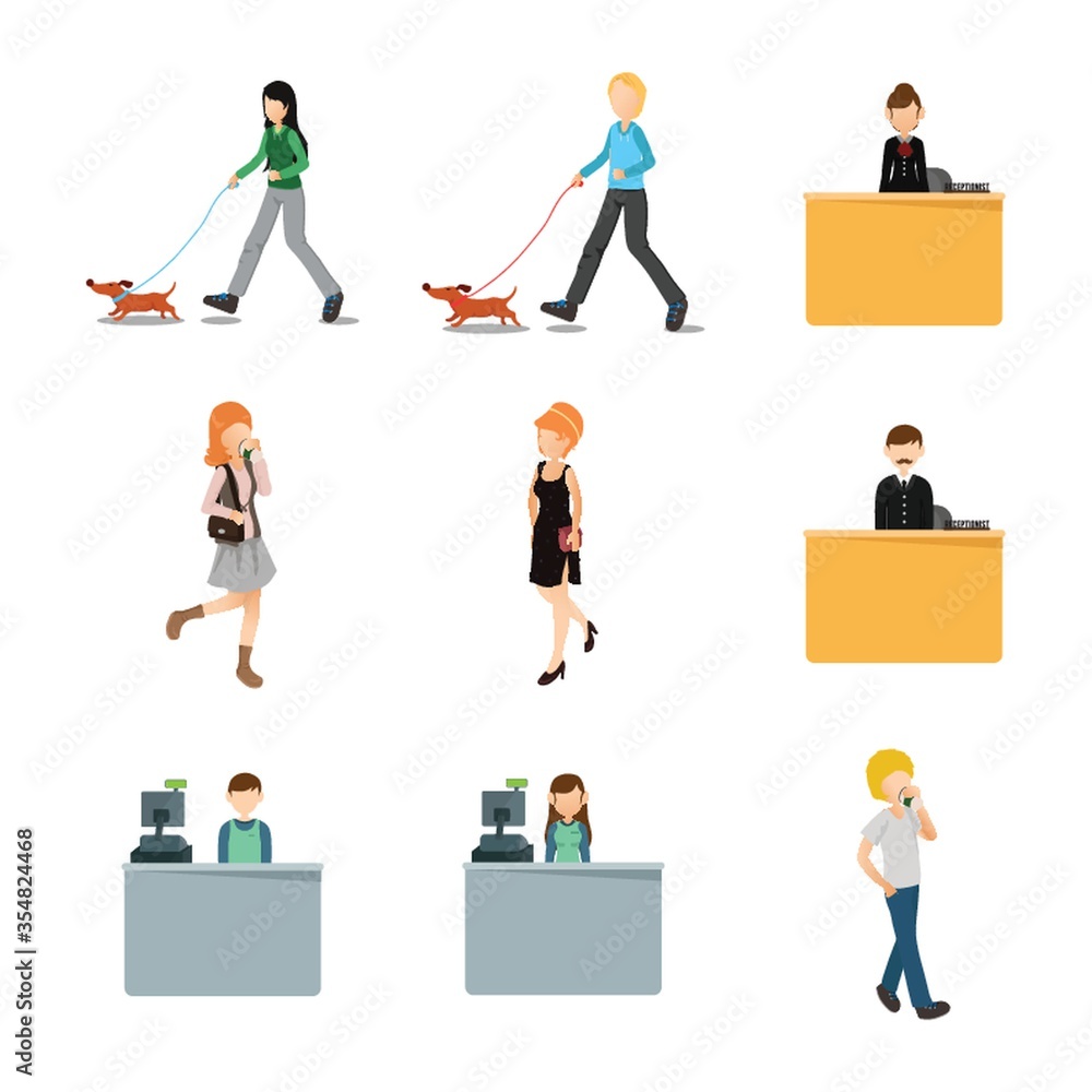 Set of people doing various activities Stock Vector | Adobe Stock