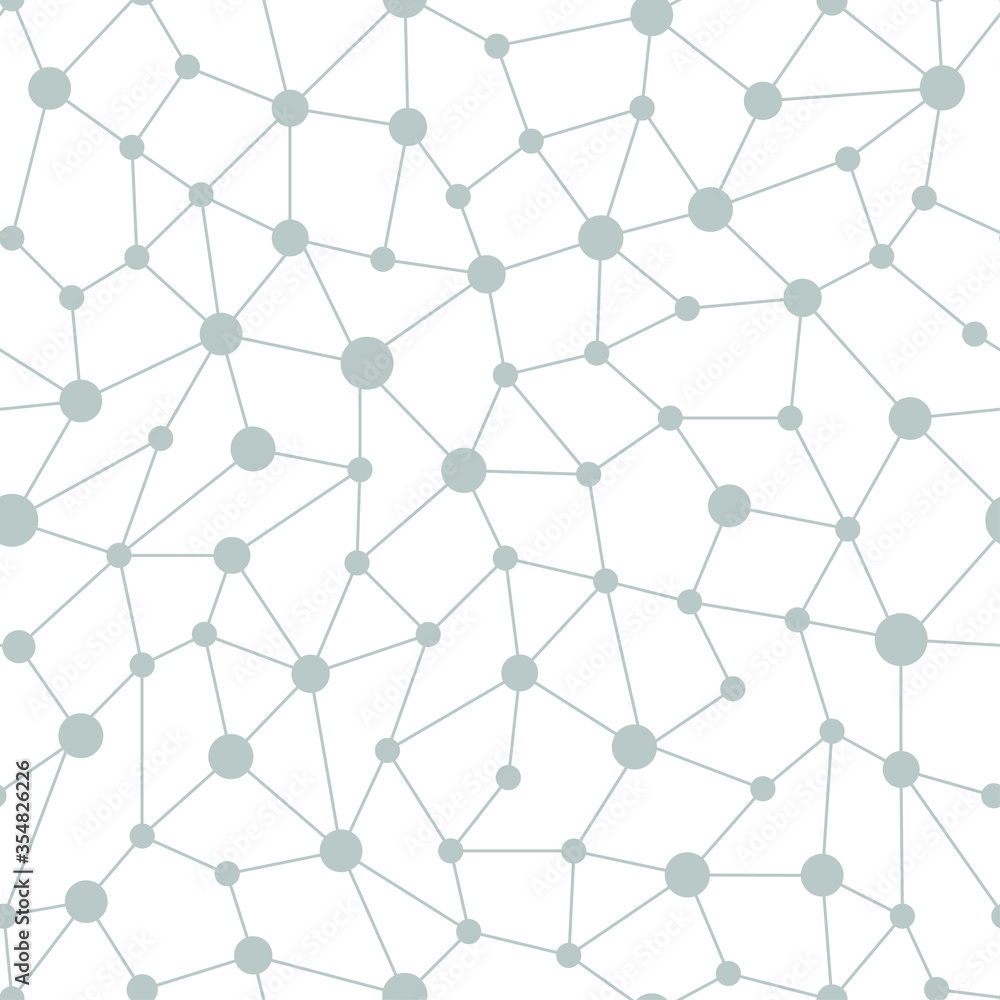 Neural network seamless pattern. Neural network of nodes and ...