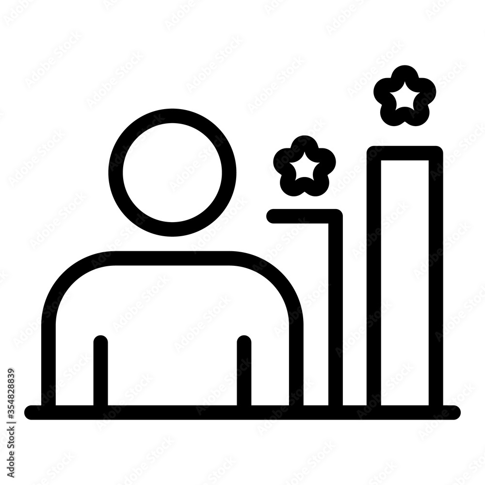 Star graph chart icon. Outline star graph chart vector icon for web ...