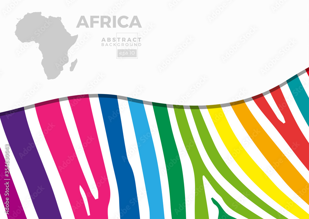 Africa Vector abstract background with colorful zebra fur. Banner ...