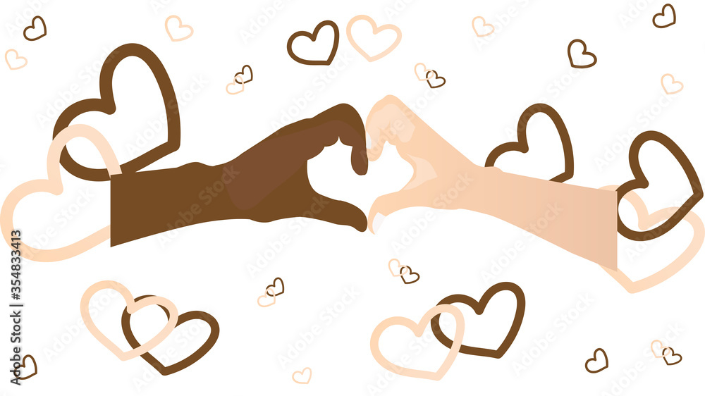 Black Lives Matter.Two hands illustration . Protest Banner about Human ...