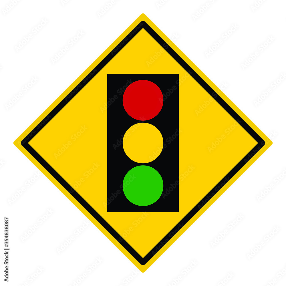 traffic light, traffic sign on the roadside Stock Vector | Adobe Stock