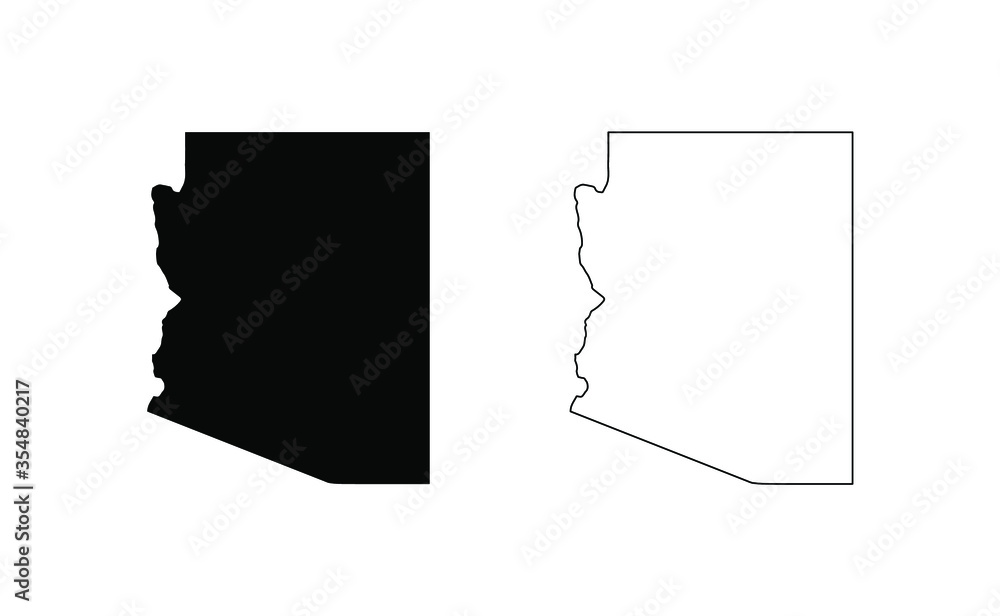 Arizona state silhouette, line style. America illustration, American ...