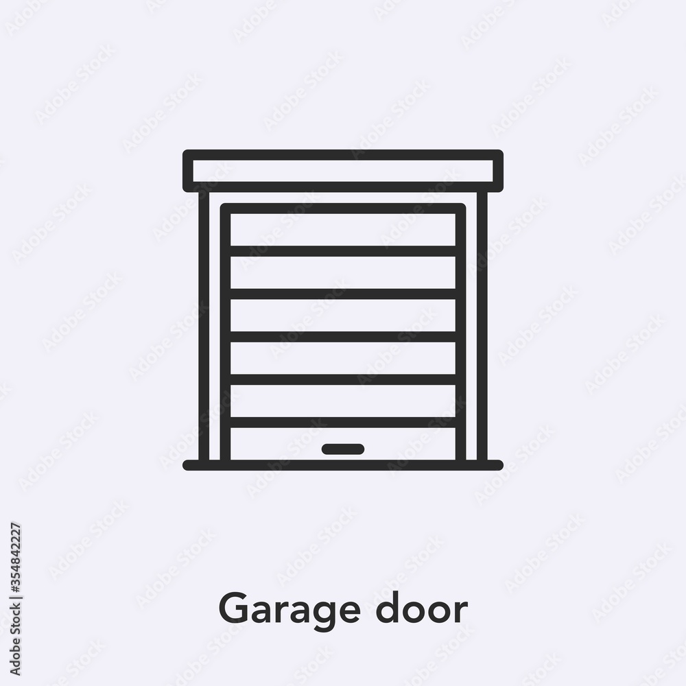 garage door icon vector. Linear style sign for mobile concept and web ...