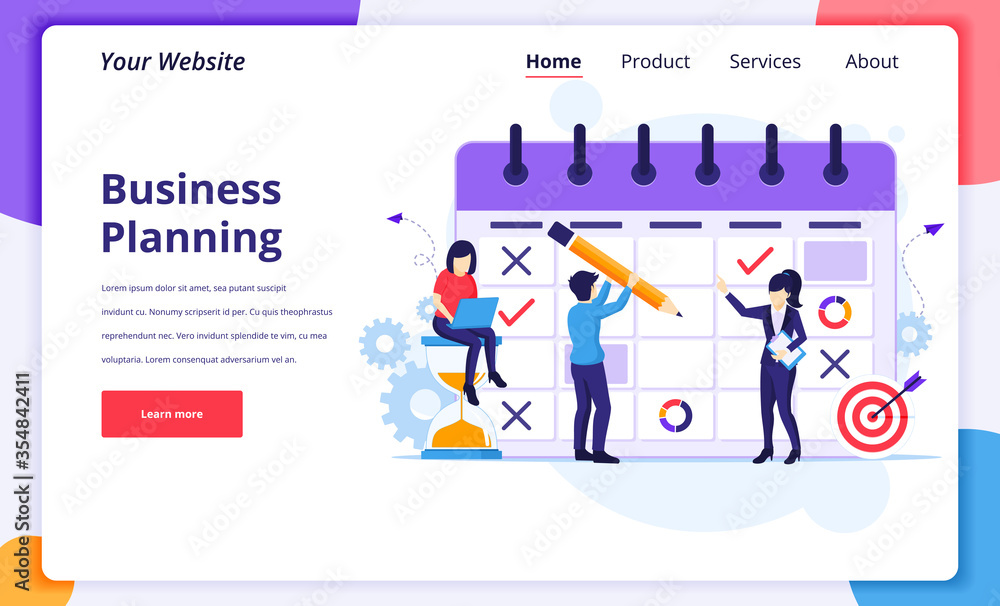 Business planning concept, People filling out the work schedule on a ...