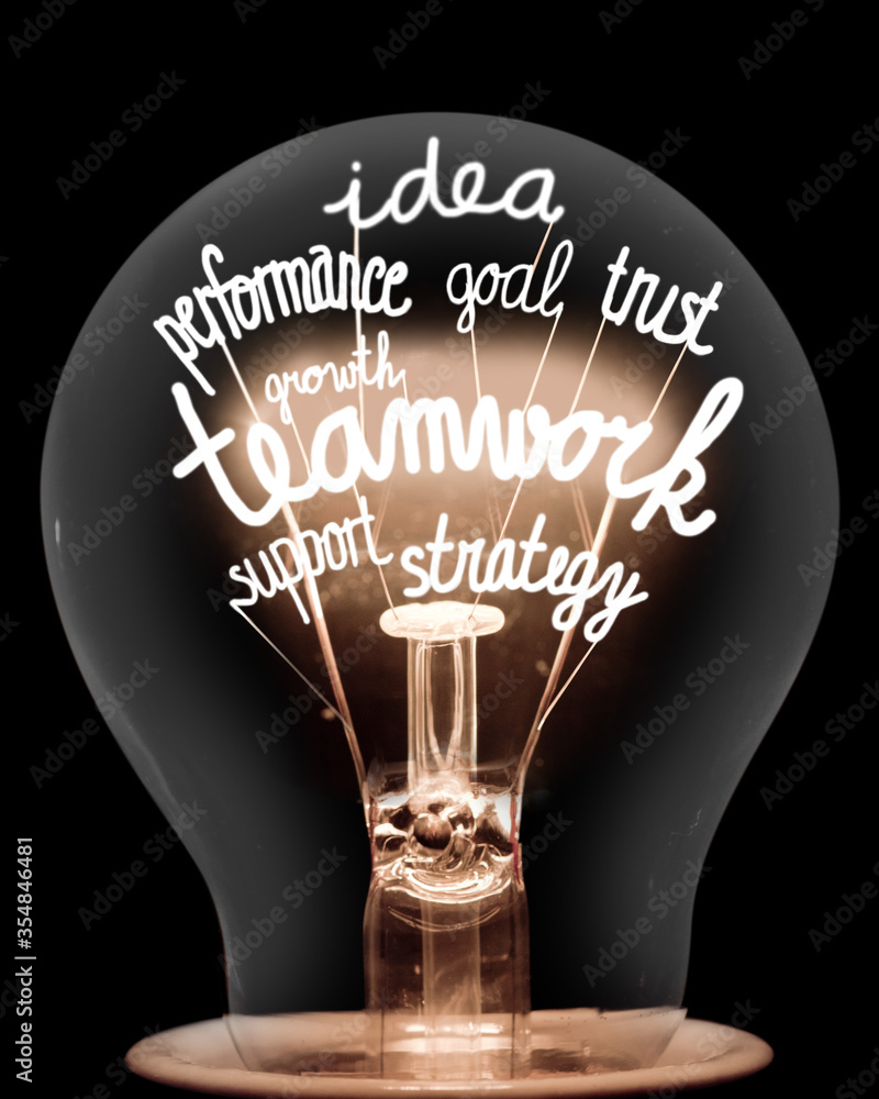 Light Bulb with Teamwork Concept Stock Photo | Adobe Stock