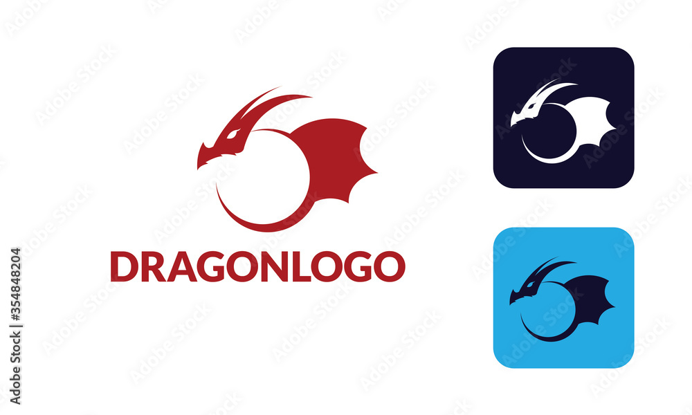 Dragon Logo with hed dragon can for company logo, branding, dragon ...