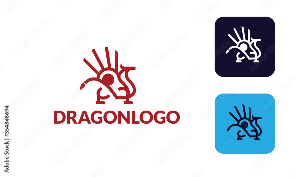 Dragon Logo with hed dragon can for company logo, branding, dragon ...