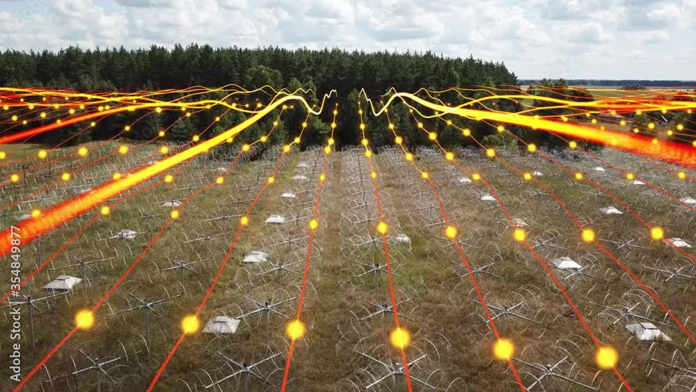 Antennas of a radio telescope (radio interferometer) during operation ...