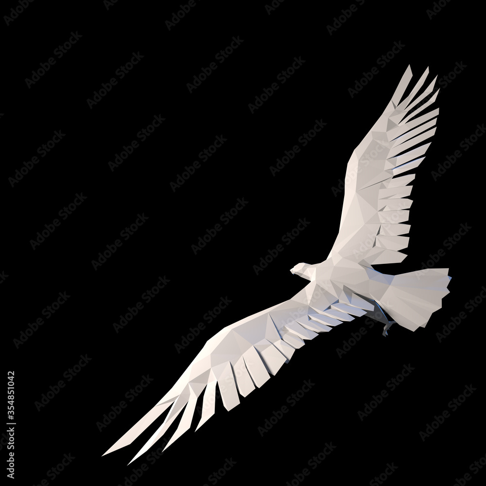 falcon eagle 3d low poly bird graphic illustration of wildlife animal ...