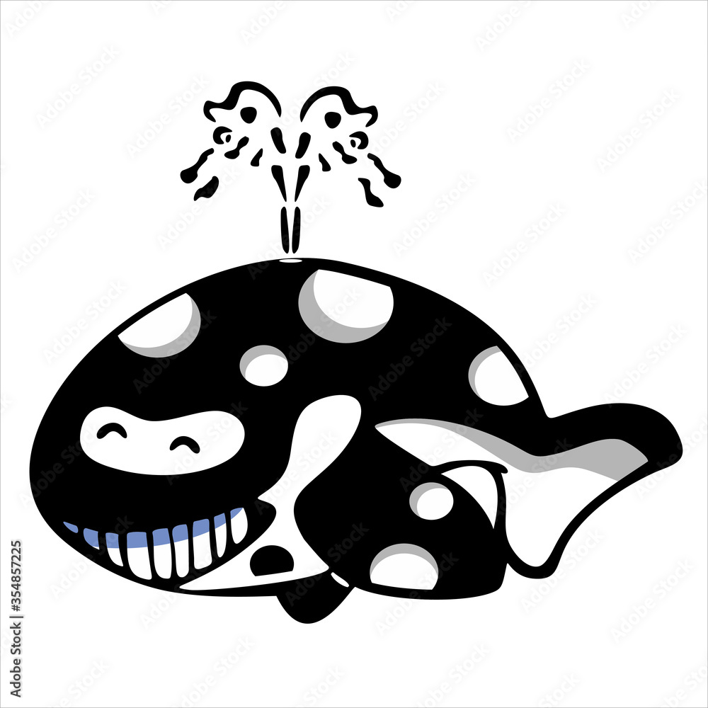 vector cartoon funny orca Stock Vector | Adobe Stock