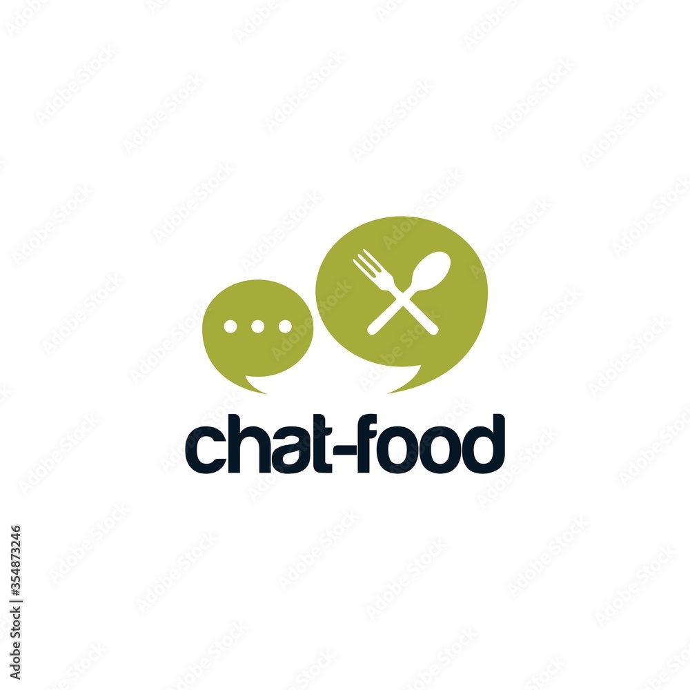 Chat Food Logo Vector and Symbol Templates Stock Vector | Adobe Stock