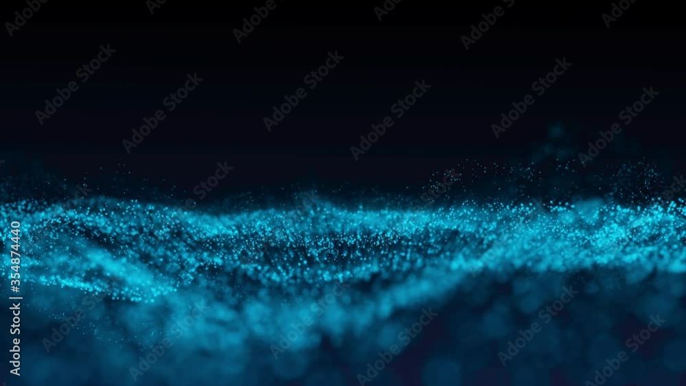 Blue plexus fantasy abstract technology and engineering motion background 3D animation, rotating ...