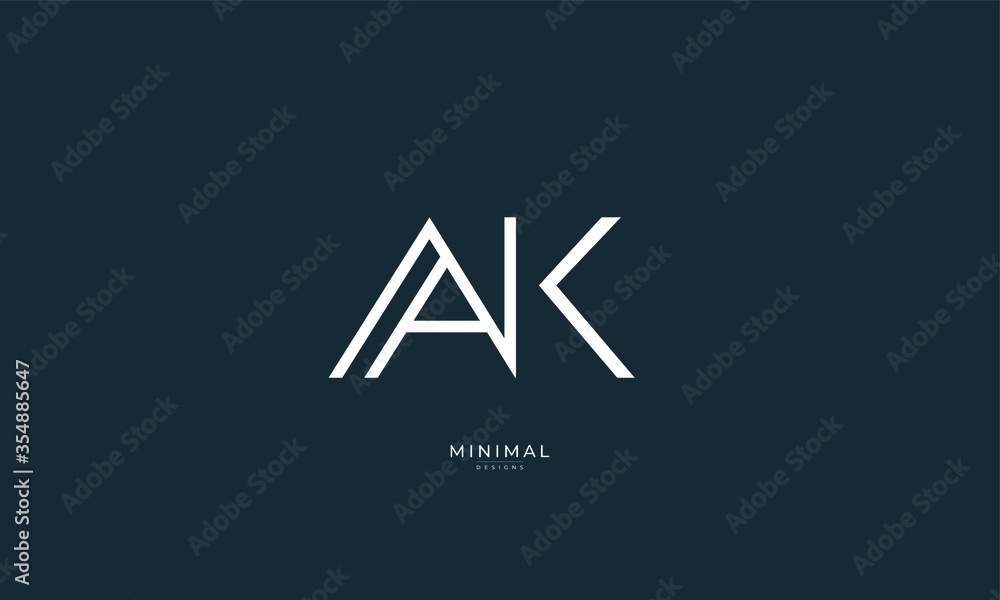 Alphabet letter icon logo AK Stock Vector | Adobe Stock