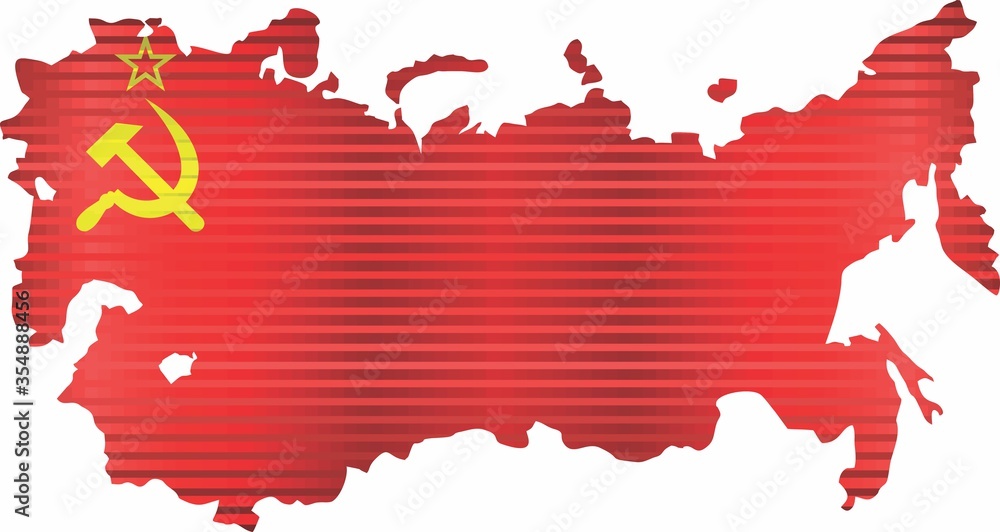 Shiny map of Soviet Union - Illustration, Three Dimensional Map of ...
