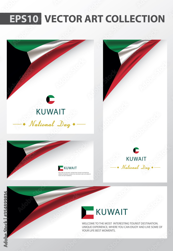KUWAIT National Colors -Collection- , KUWAITI National Flag (Vector Art ...