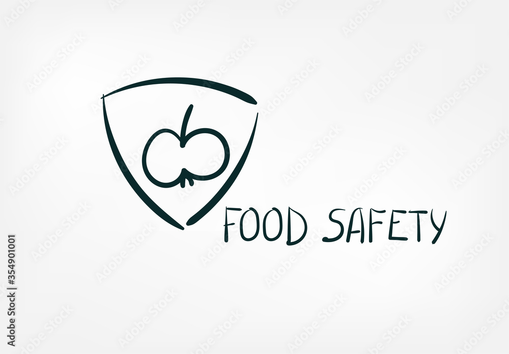 food safety concept vector isolated doodle sketch line words Stock ...