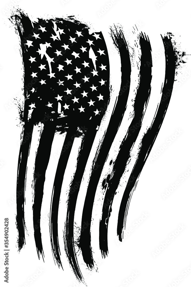 USA Flag - Distressed american flag with splash elements, eps 10 ...