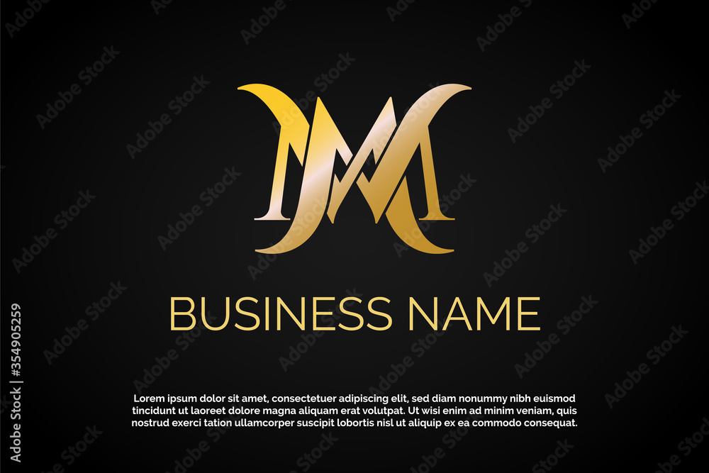 M Monogram Logo Template Stock Vector | Adobe Stock