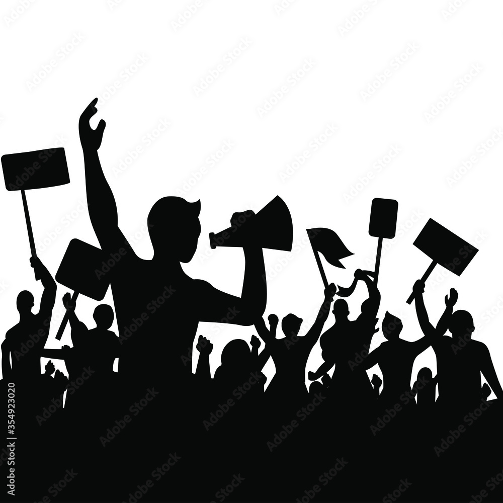 Crowd Protest Silhouette