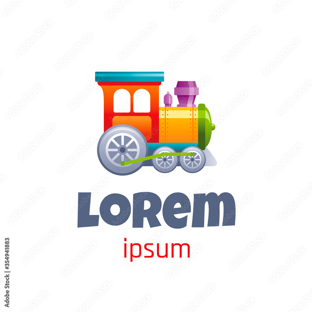 Vector illustration of cute baby toy logo isolated on white background ...