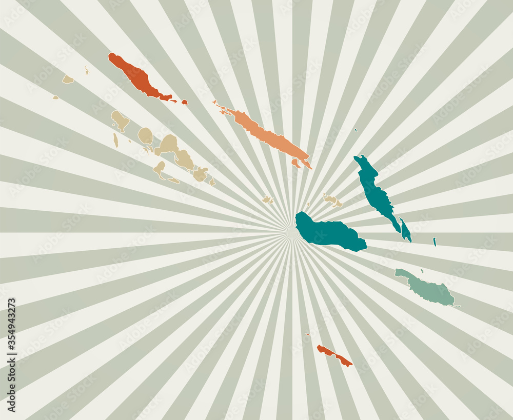Vecteur Stock Solomon Islands map. Poster with map of the country in ...