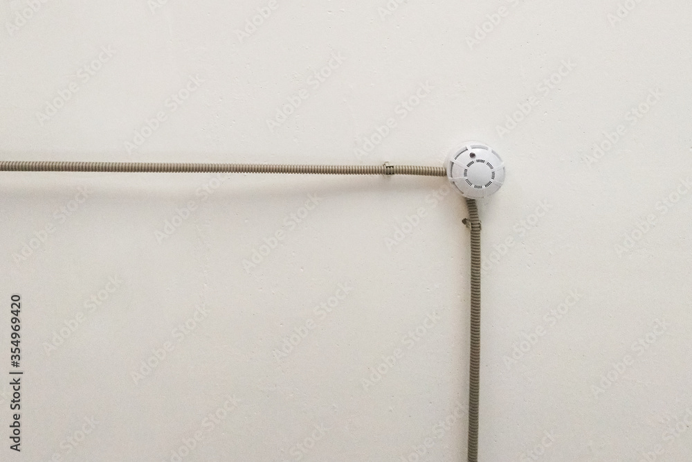 fire alarm security safety device system, attached to ceiling in home ...