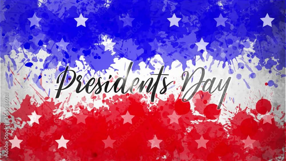 Animation. Presidents Day . Background of USA flag drawing made of blue ...