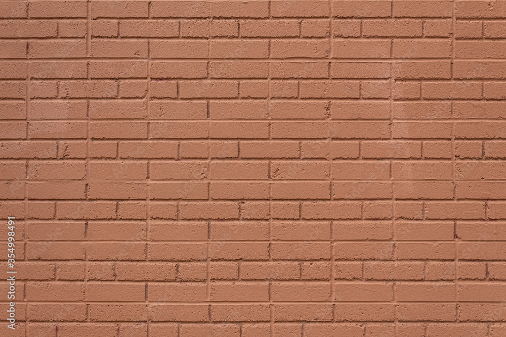 Brown painted brick wall in runnning bond and jack bond patterns ...