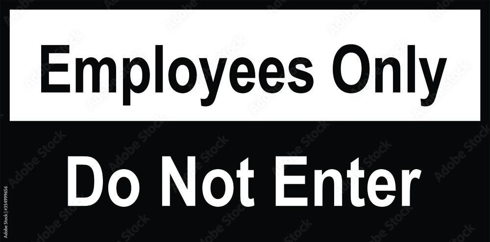 employees only beyond this point vector sign illustration Stock Vector ...