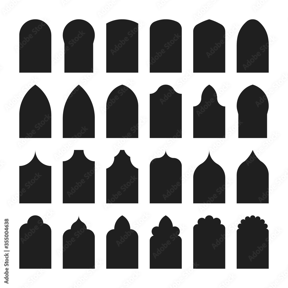 Naklejka Architectural type of arches shapes and forms. Traditional ...