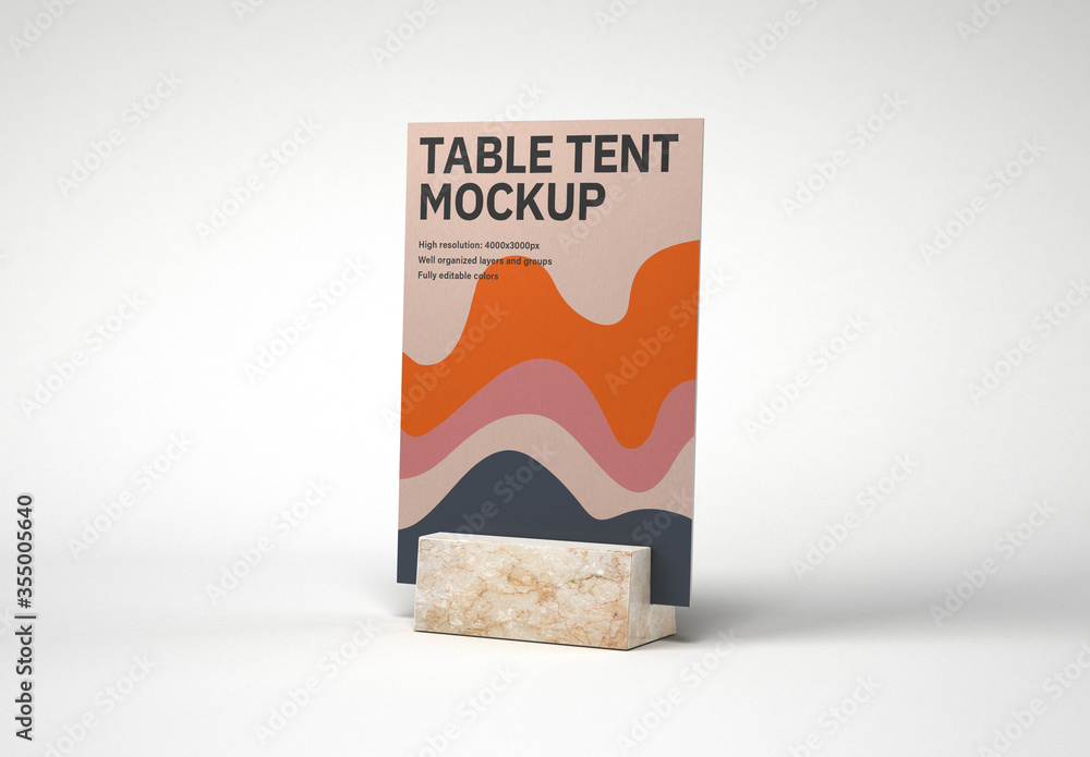 Realistic Table Tent Mockup Stock Template | Adobe Stock
