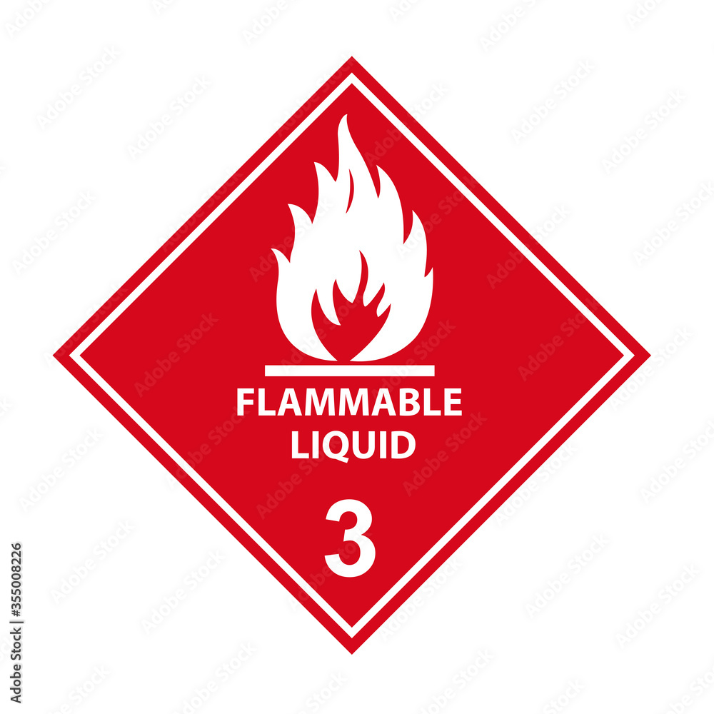 fire danger sign flammable liquid Stock Vector | Adobe Stock